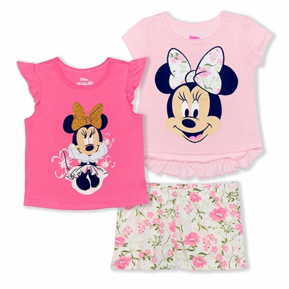 Disney | Matching Sets | Disney Minnie Mouse Cute Floral Shorts Set ...